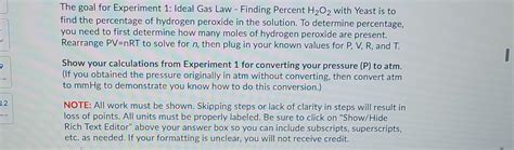 Table 1 Temperature Pressure And Volume Data