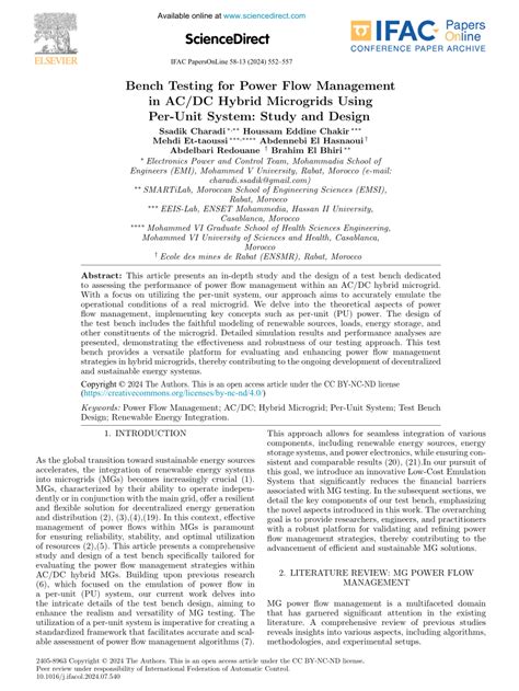 Pdf Bench Testing For Power Flow Management In Acdc Hybrid Microgrids Using Per Unit System