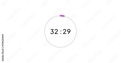 38 Seconds Digital Timer Countdown Animation Is Isolated On White