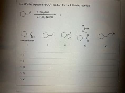 Answered Identify The Expected Major Product For Bartleby