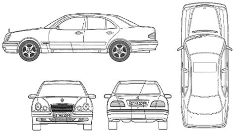 1995 Mercedes Benz E Class W210 E430 Avantgarde Sedan Blueprints Free