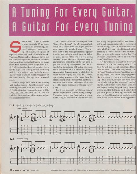 The Sonic Youth Guitar Bass Tab Archive