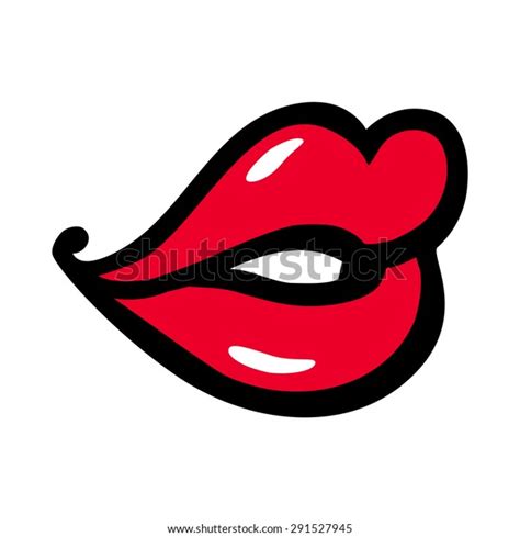 Sexy Romantic Kissing Lips Red Lipstick 库存矢量图（免版税）291527945 Shutterstock