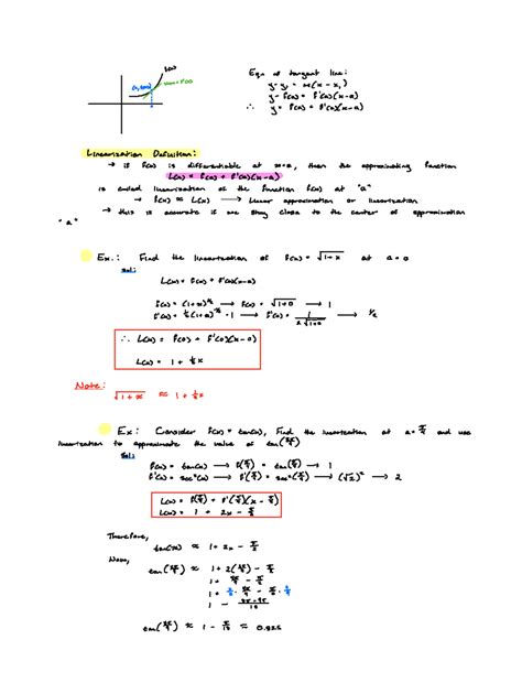 Lesson 311 The Linearization And Differentials Mat 220 Studocu