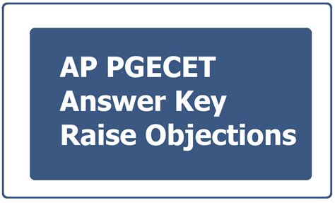 AP PGECET Answer Key 2025 Raise Objections At Sche Ap Gov In Pgecet