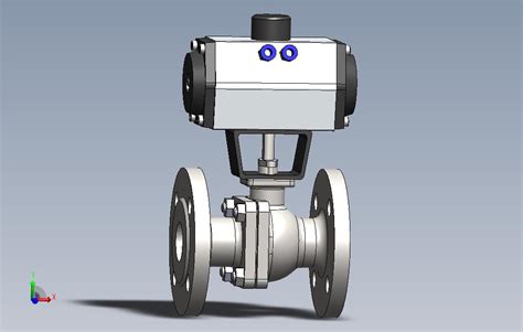 气动法兰式球阀dn40solidworks 2017模型图纸免费下载 懒石网