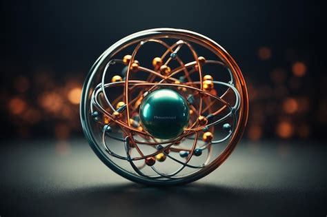 Premium AI Image D Rendering Of An Atom Symbol Structure