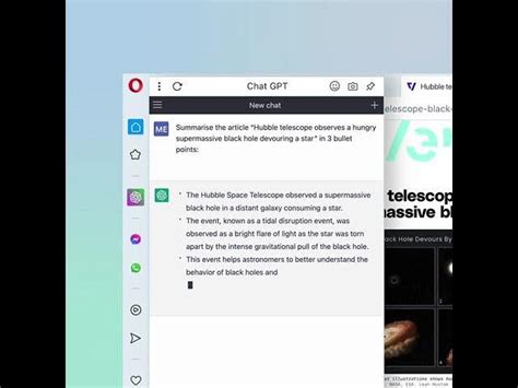 opera將chatgpt集成到其側邊欄中，可生成網頁和文章的簡短摘要 每日頭條