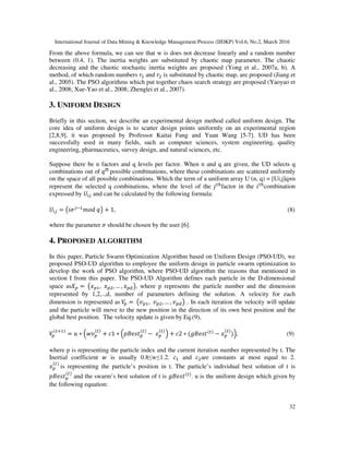 A PARTICLE SWARM OPTIMIZATION ALGORITHM BASED ON UNIFORM DESIGN PDF