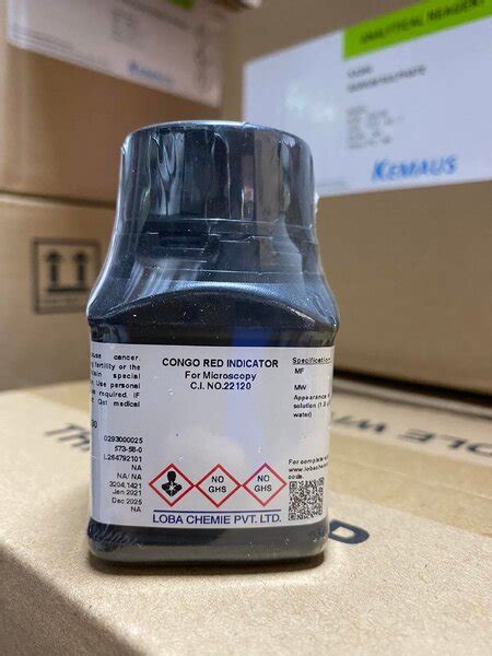 Congo Red Indicator 25 กรัม ขวด ยี่ห้อ Loba India แล็ป วัลเล่ย์