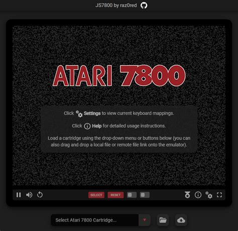 raz0red s javascript atari 7800 emulator