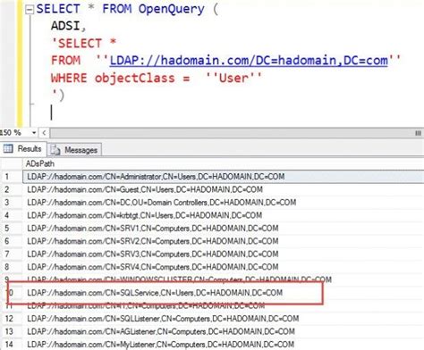 Sql Server How To Query Active Directory Data Using Adsi Ldap