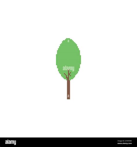 Simple Pixelated Tree Icon Minimalistic Pixel Art Tree With Green