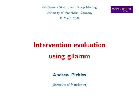 pdf intervention evaluation using gllamm