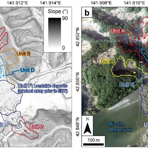 Locations Of Landslide Scars Units A B C And G And Landslide