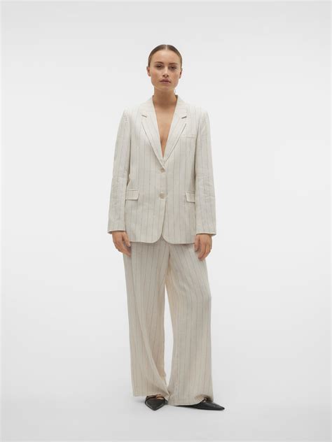 Vm Linen Pinstripe Oversized Blazer Part Of A Co Ord Set New Mode