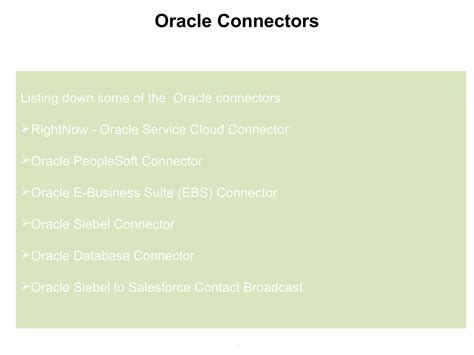 Oracle Connector Ppt