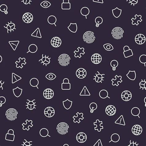 Security Icons Seamless Pattern Vector Background Stock Vector Image