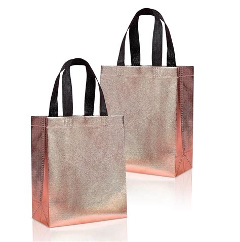 Drapme Medium Size Pack Of 10 Pcs Glossy Metallic Laminated Non Woven
