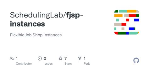 Github Schedulinglab Fjsp Instances Flexible Job Shop Instances