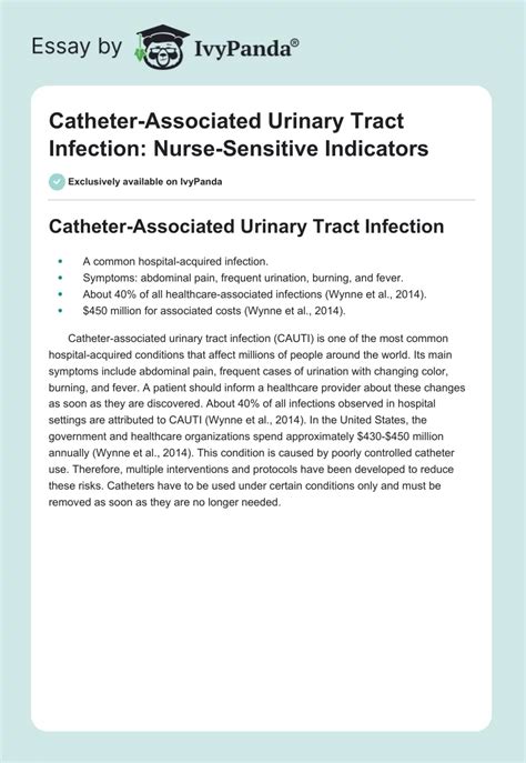 Catheter Associated Urinary Tract Infection Nurse Sensitive Indicators