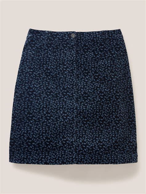 Melody Organic Cord Skirt In Grey Multi White Stuff