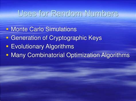 Ppt An Introduction To Random Number Generators And Monte Carlo
