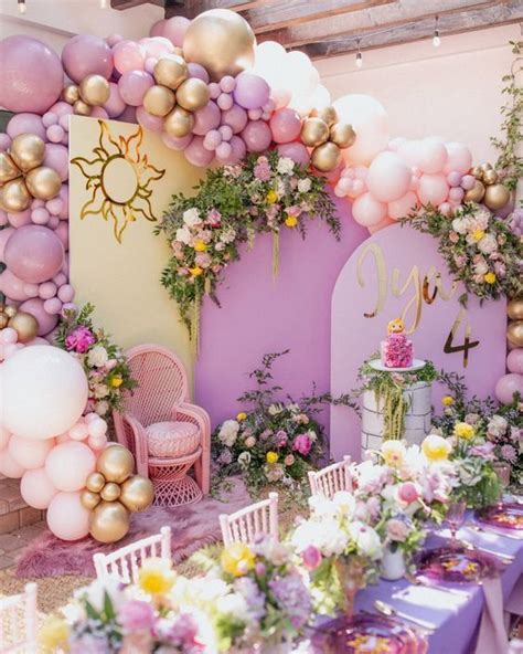 Decoraciones Con Globos Rapunzel Birthday Party Tangled Birthday