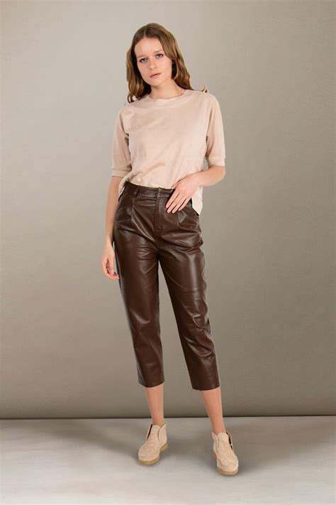 Женские кожаные брюки Fashion Leather Pants Pants