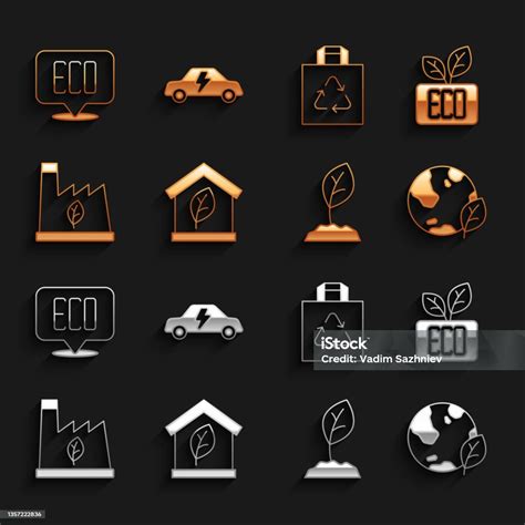에코 친화적 인 집 잎 기호 지구 지구와 잎 새싹 식물 재활용 쓰레기 재활용 쇼핑 전기 자동차 아이콘을 설정합니다 벡터 0명에 대한 스톡 벡터 아트 및 기타 이미지 Istock