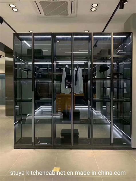 China Modern Bedroom Design Aluminum Glass Door Wardrobe Custom Walk In