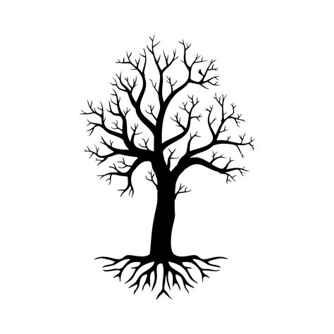 Shape Of Black Naked Tree Vector Illustration 9901666 Vector Art At