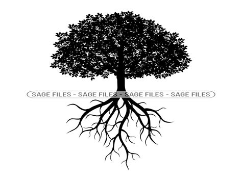 Tree With Roots SVG Family Tree SVG Tree With Roots Clipart Etsy