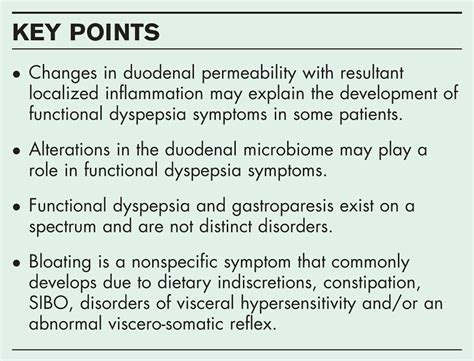 Updates In Functional Dyspepsia And Bloating Current Opinion In
