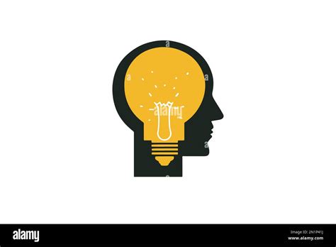 Mind Creativity Concept Vector Man Head With Light Bulb Inside Stock Vector Image Art Alamy