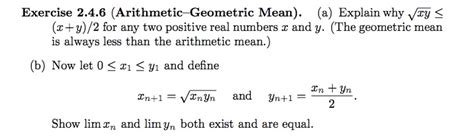 Solved Explain Why Squareroot Xy Lessthanorequalto X Y Chegg Com