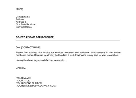 Letter To Customer Invoice Attached
