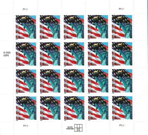 Us Stamp 2006 Flag And Statue Of Liberty Sheet Of 20 Stamps 3966 Ebay