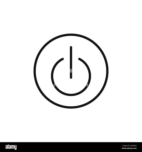 Power Activation Button Icon Logo Sign Vector Outline In Black And
