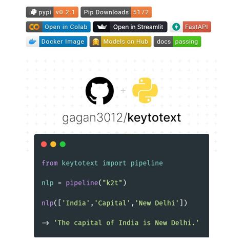 Gagan Bhatia On Linkedin Keywords Ai Sentences Keytotext T5 Pypi
