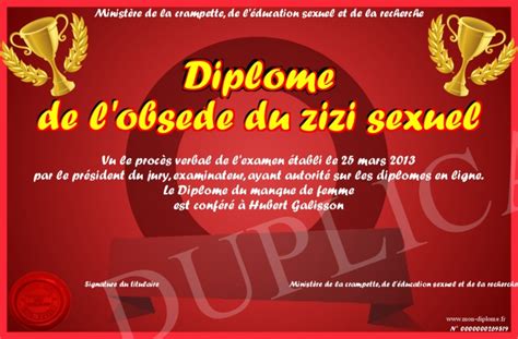 Diplome De L Obsede Du Zizi Sexuel