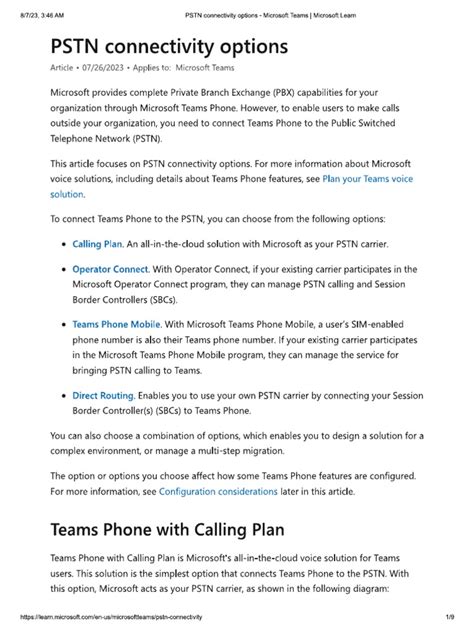Pstn Connectivity Options Pdf