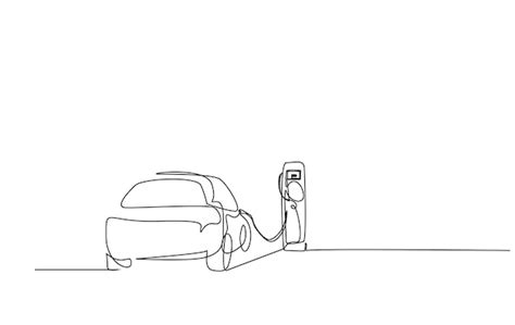 Um Carro Elétrico Está Sendo Carregado Em Uma Estação De Carregamento