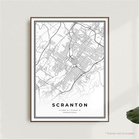 Scranton Map Print Scranton Street Map Poster Pennsylvania Etsy