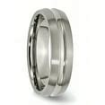 Titanium Grooved 6mm Brushed And Polished Band