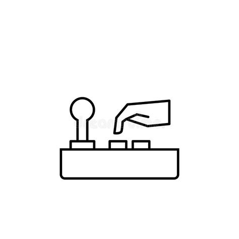 Arcade Joystick Controller Flat Vector Color Icon For Apps Or Website Stock Vector