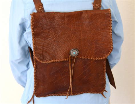 Small Handmade Buffalo Hide Knapsack Etsy Small Handmade Buffalo Hide Knapsack Etsy