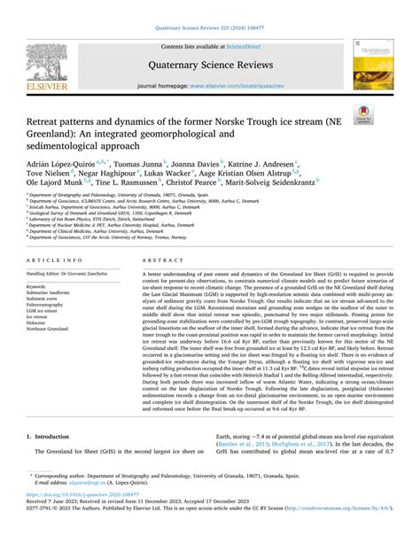 Pdf Retreat Patterns And Dynamics Of The Former Norske Trough Ice