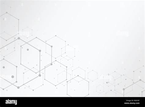 Abstract Hexagonal Molecular Structures Background With Copy Space Vector Illustration Stock
