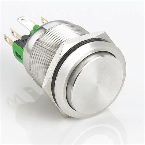 22mm Metal Push Button Switch Momentary High Head Stainless Steel Sold